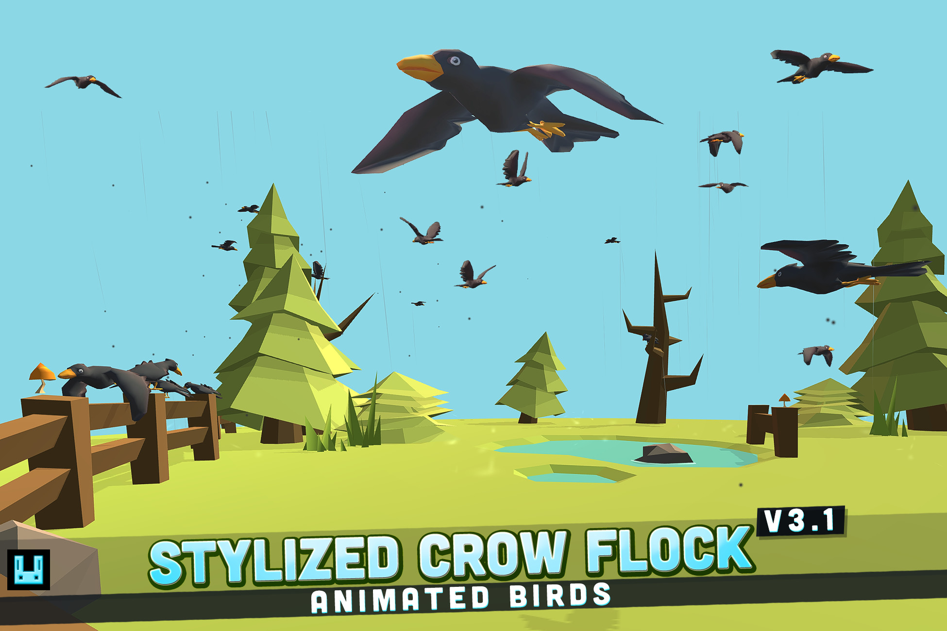 Stylized Crow Flock 2025 | Characters | Unity Asset Store