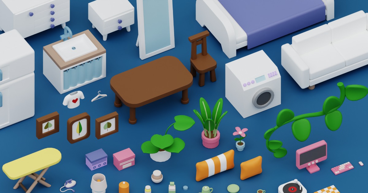 Interiors FREE - Cozy Cartoon Pack | 3D Furniture | Unity Asset Store