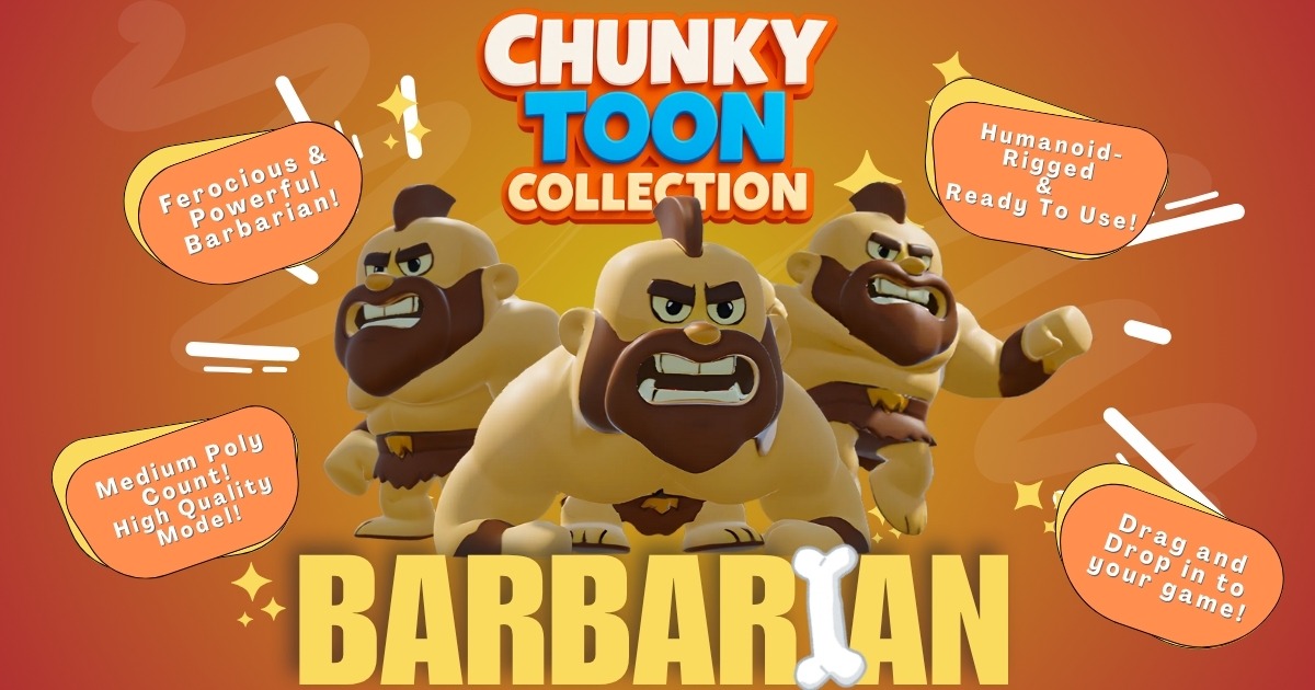 Chunky Toons 3D Model - The Barbarian | 3D 角色 | Unity Asset Store