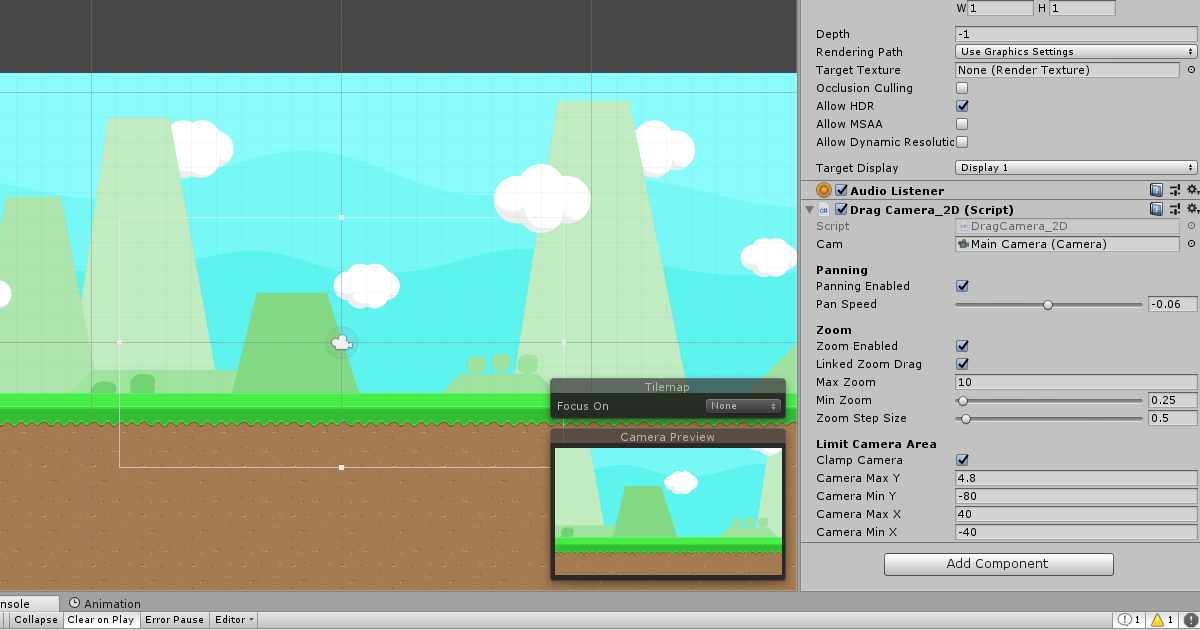 Drag Camera 2D | 镜头 | Unity Asset Store