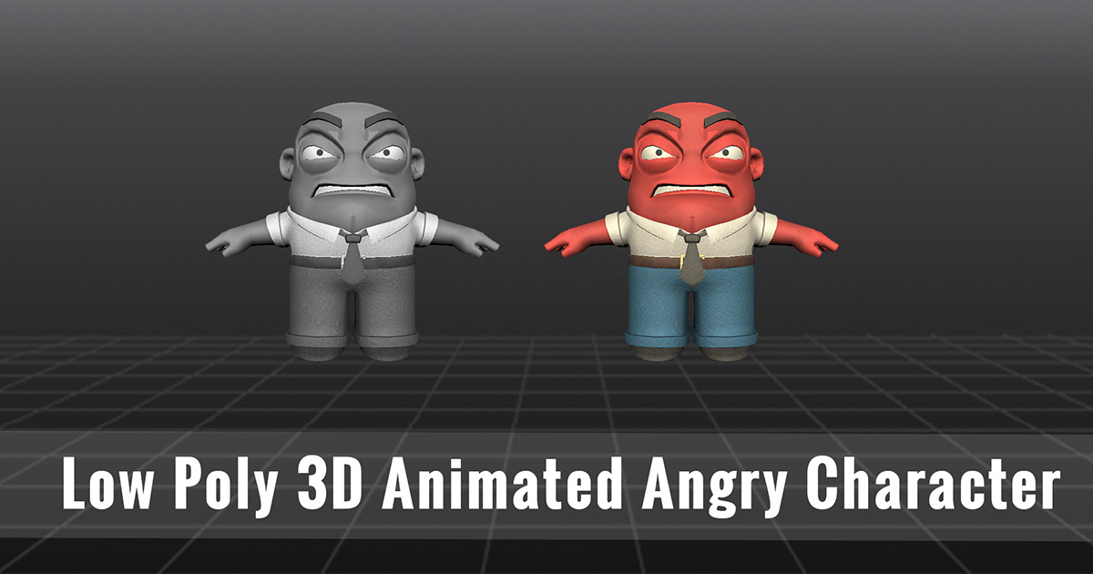 Low Poly 3D Animated Angry Character | 3D Characters | Unity Asset Store