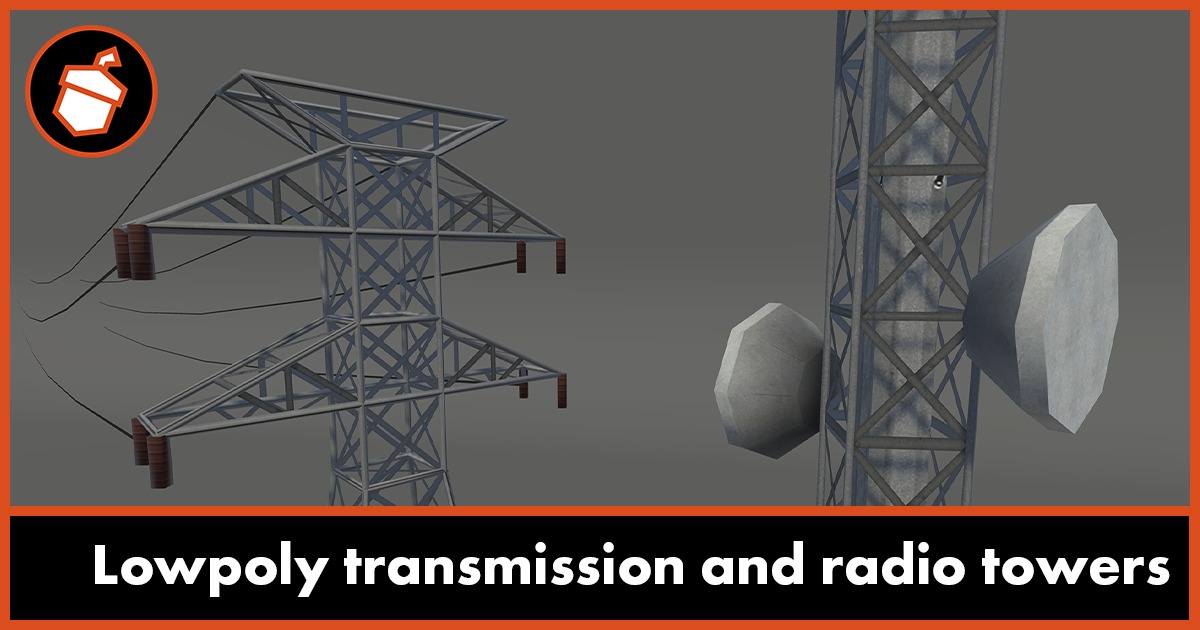 Lowpoly transmission and radio towers | 3D Exterior | Unity Asset Store