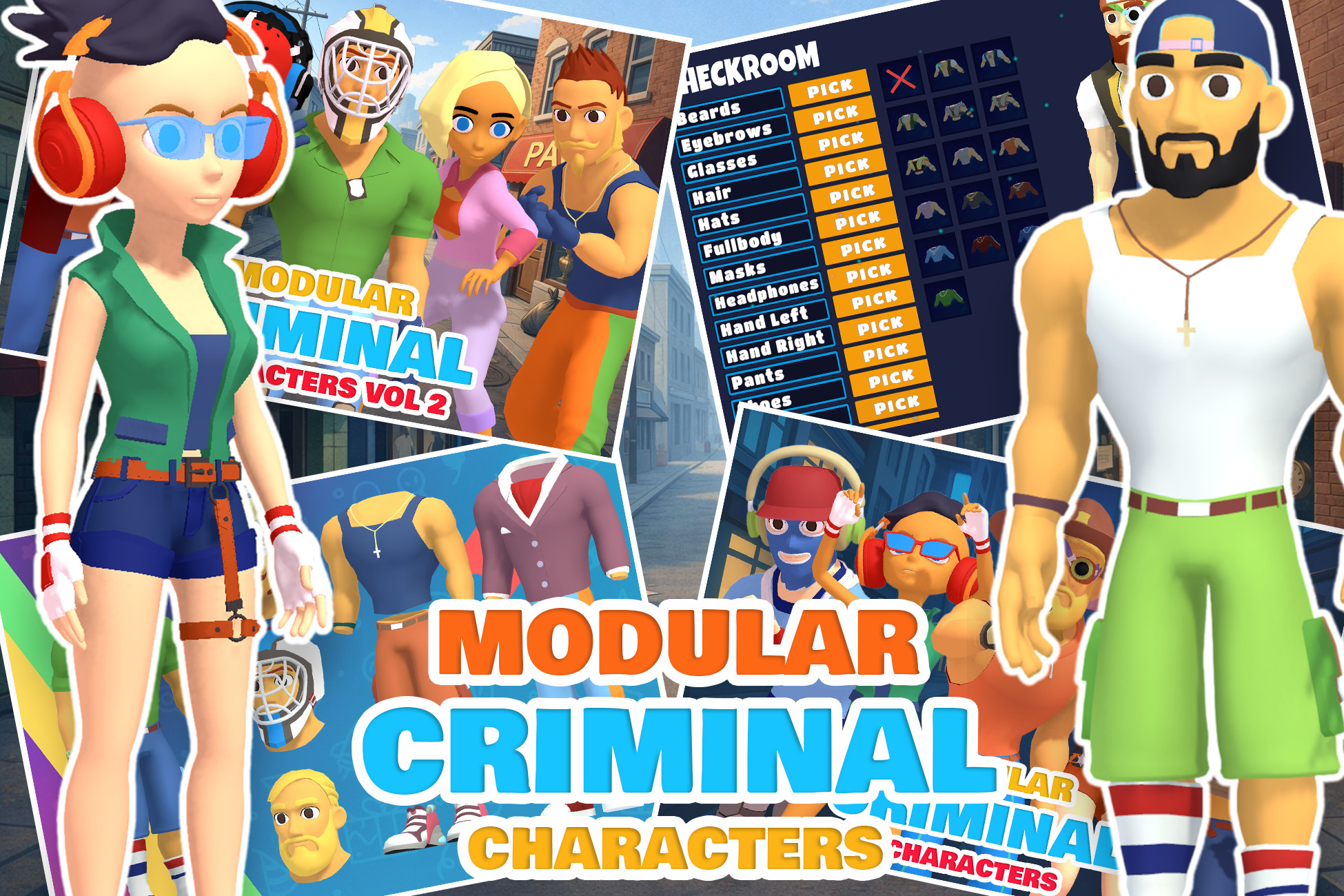 Stylized Criminal Characters Pack | 3D Humanoids | Unity Asset Store