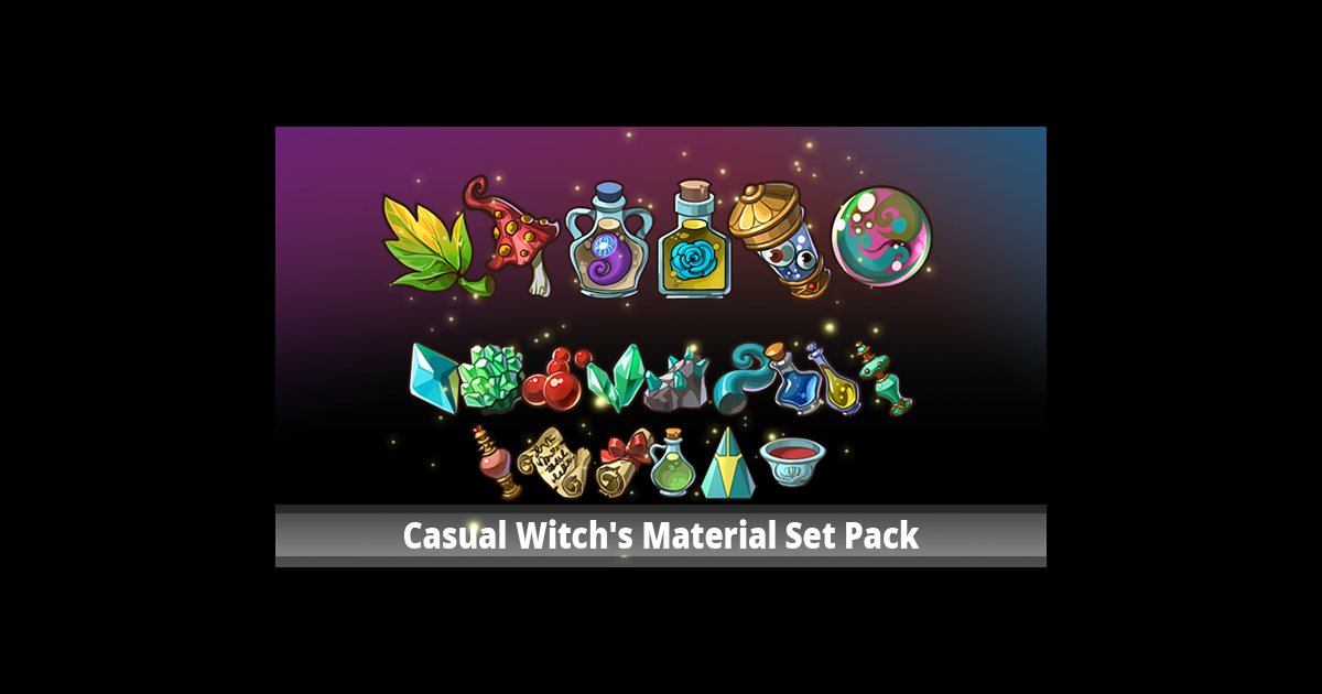Casual Witch's Material Set Pack | 2D Icons | Unity Asset Store