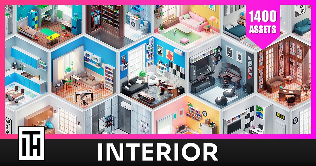 Interior - Low Poly Asset Pack by ithappy | 3D 인테리어 | Unity Asset Store