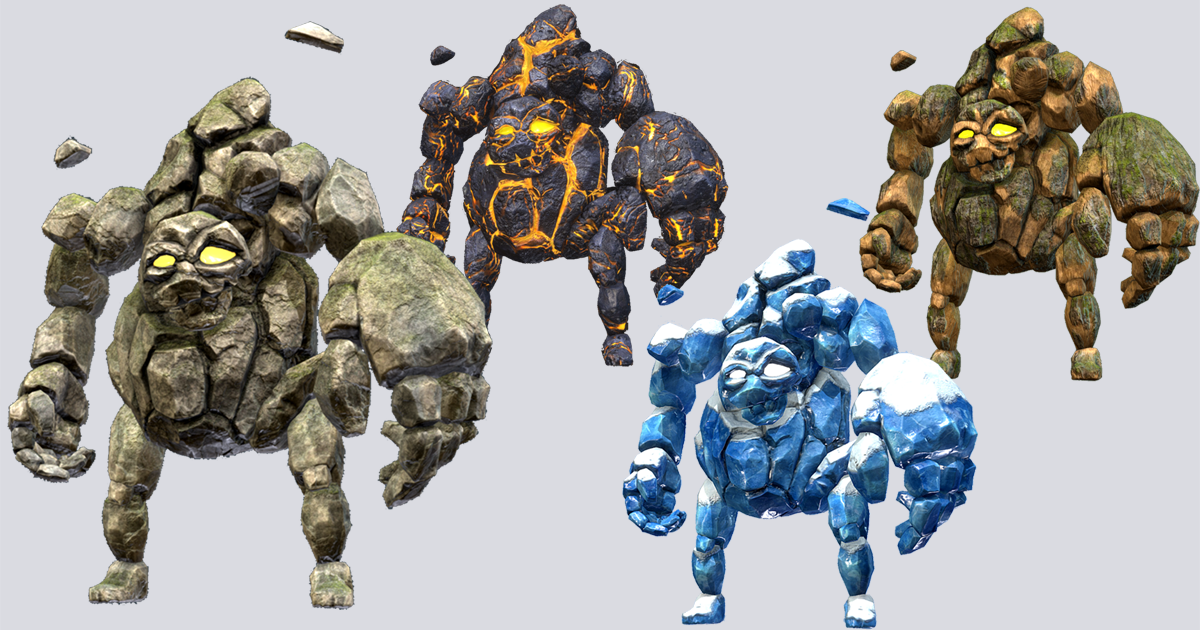 Golem fantasy pack | 角色 | Unity Asset Store