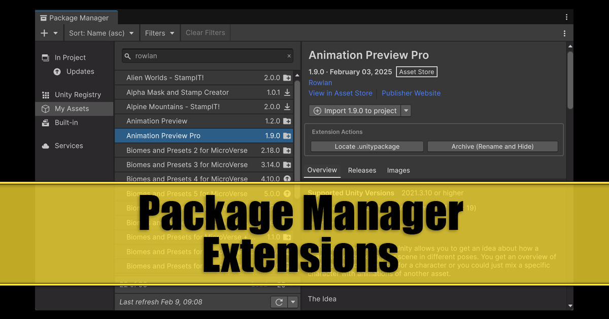 Package Manager Extensions - FREE | Utilities Tools | Unity Asset Store