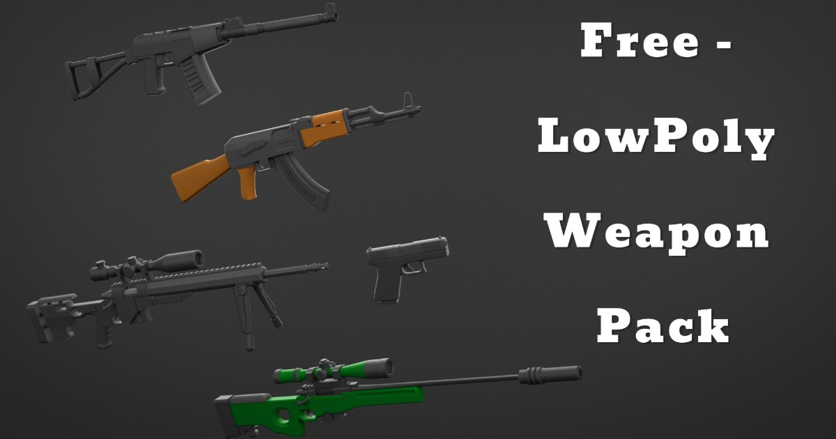 Free - Low Poly Weapon Pack | 3D Guns | Unity Asset Store