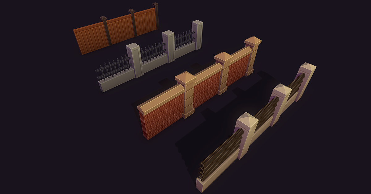 City Fence Walls | 3D Exterior | Unity Asset Store