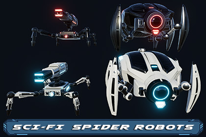 SciFi Spider Robots | Unity AssetStore Price down information