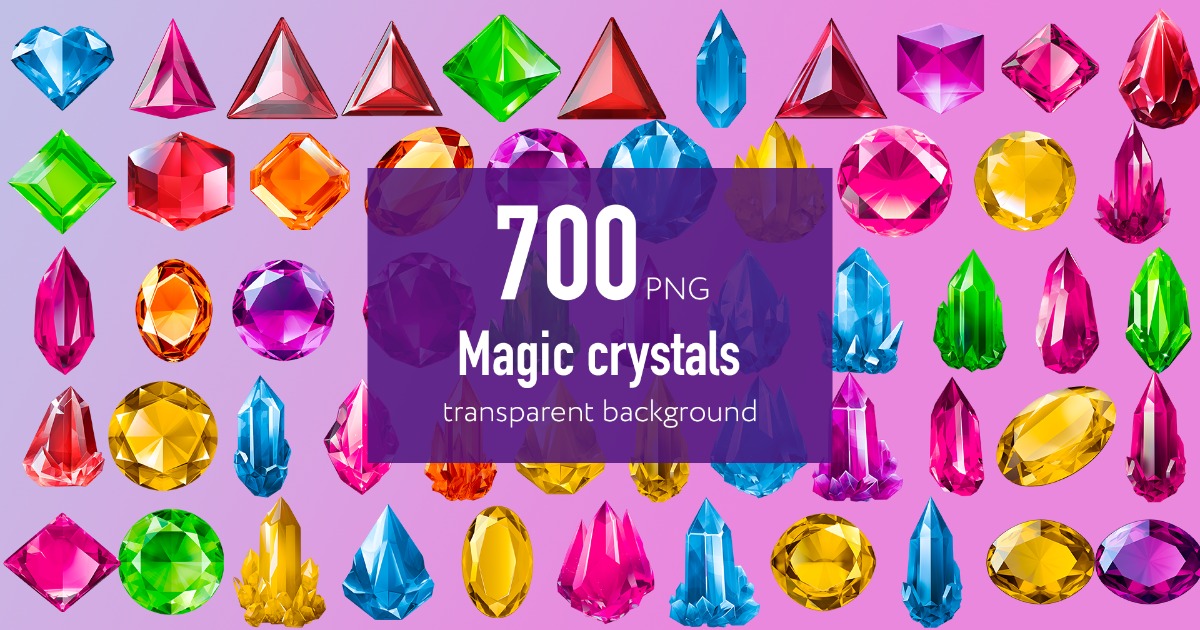 Magic crystals. BIG SET | 2D Icons | Unity Asset Store