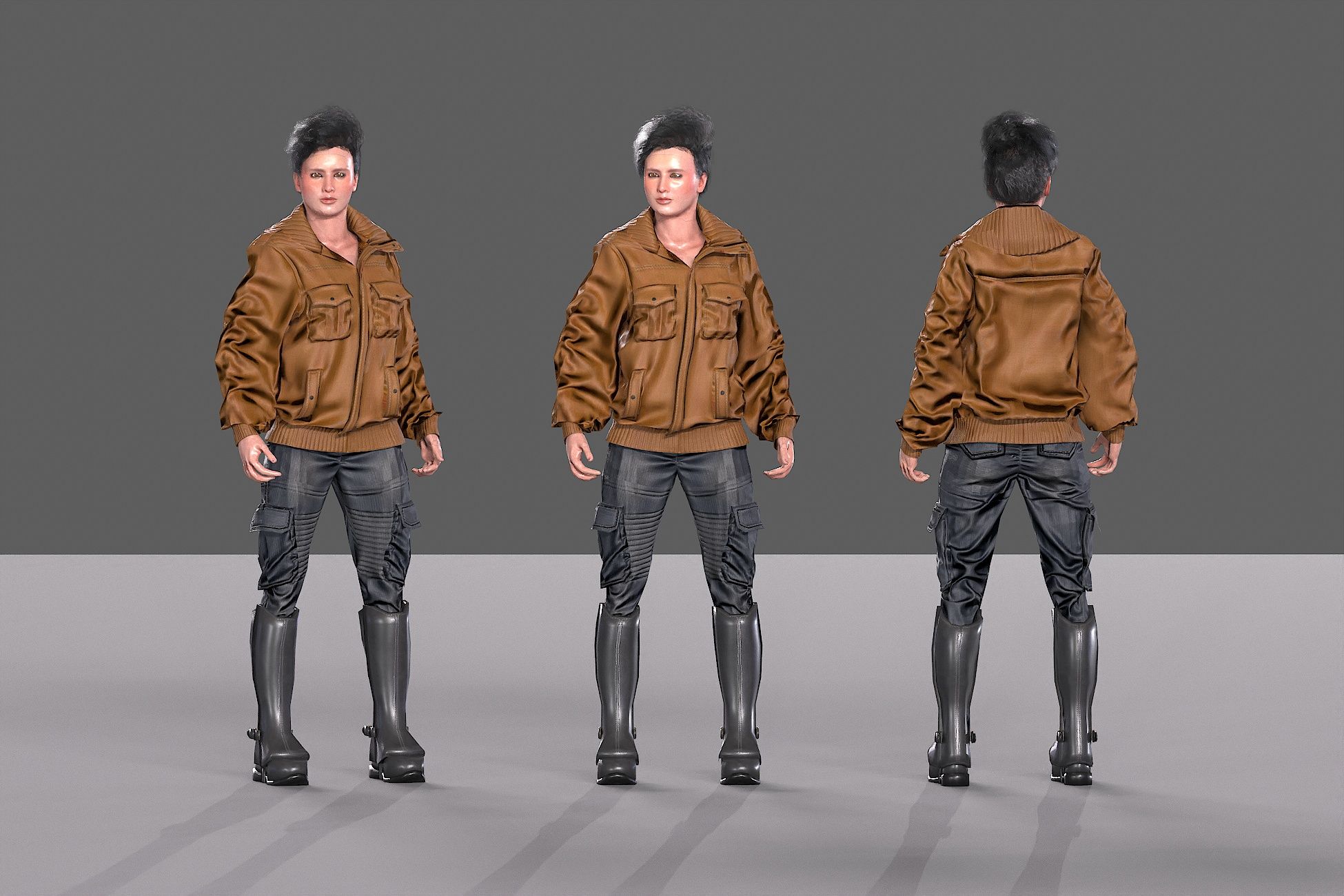 Girl in jeans and brown jacket | Characters | Unity Asset Store