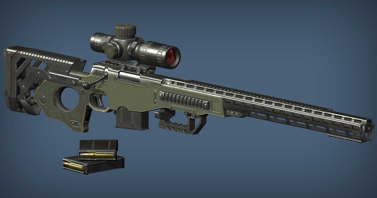 SR S96 Sniper Rifle With Hands | 3D Weapons | Unity Asset Store