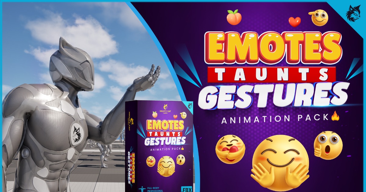 Emotes Taunts and Gestures Animation Pack | 3D Animations | Unity Asset ...