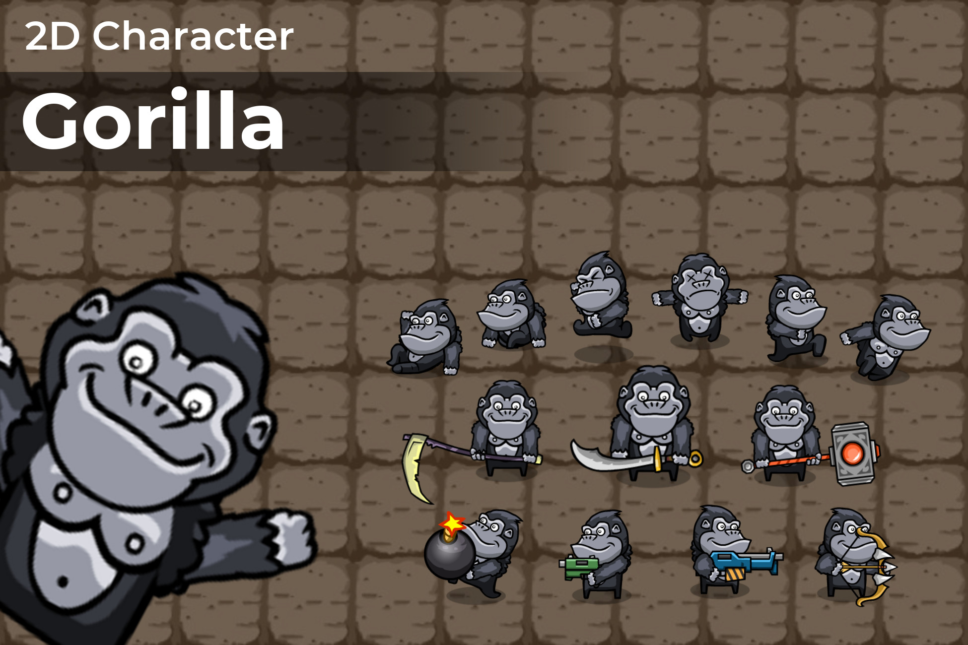 2D Character - Gorilla | 2D Characters | Unity Asset Store