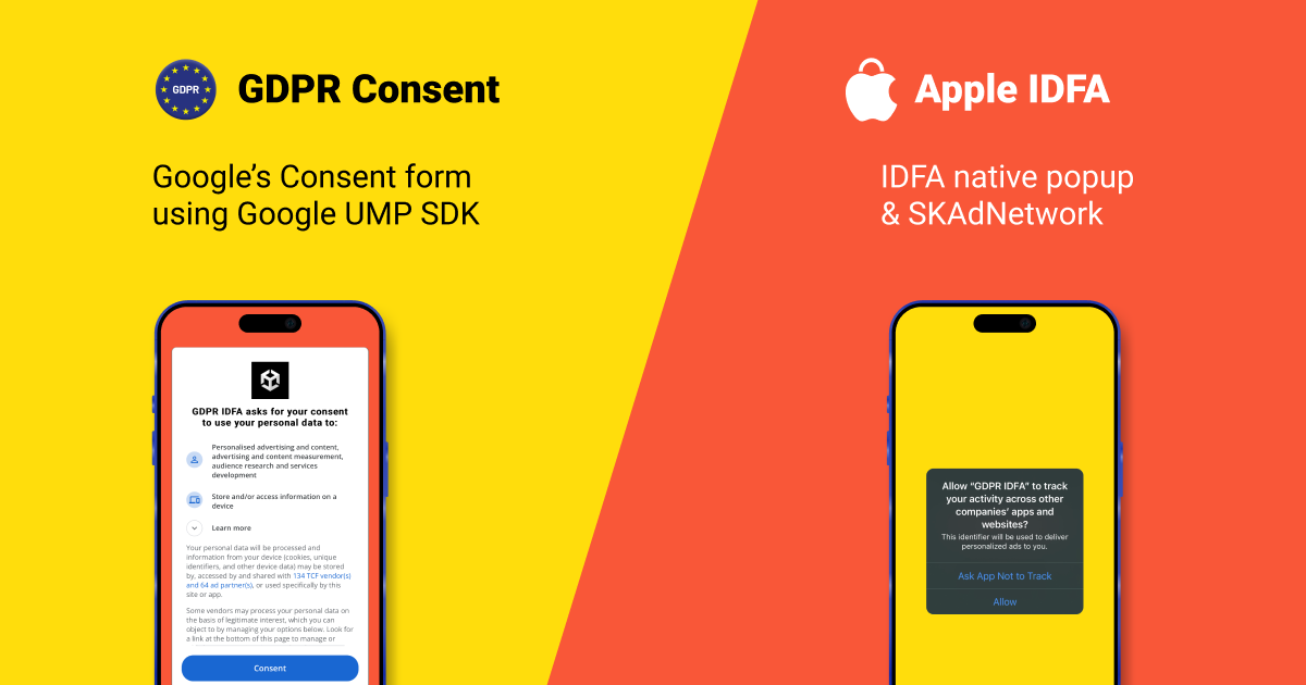 Easy GDPR & IDFA Popups for Mobile Ads | iOS 14+ Native Popup | Google CMP | Integration | Unity ...