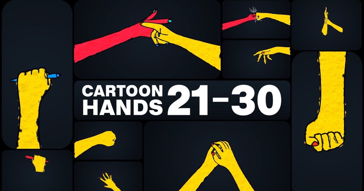 Cartoon Hands 21-30 | 2D 텍스처 및 소재 | Unity Asset Store