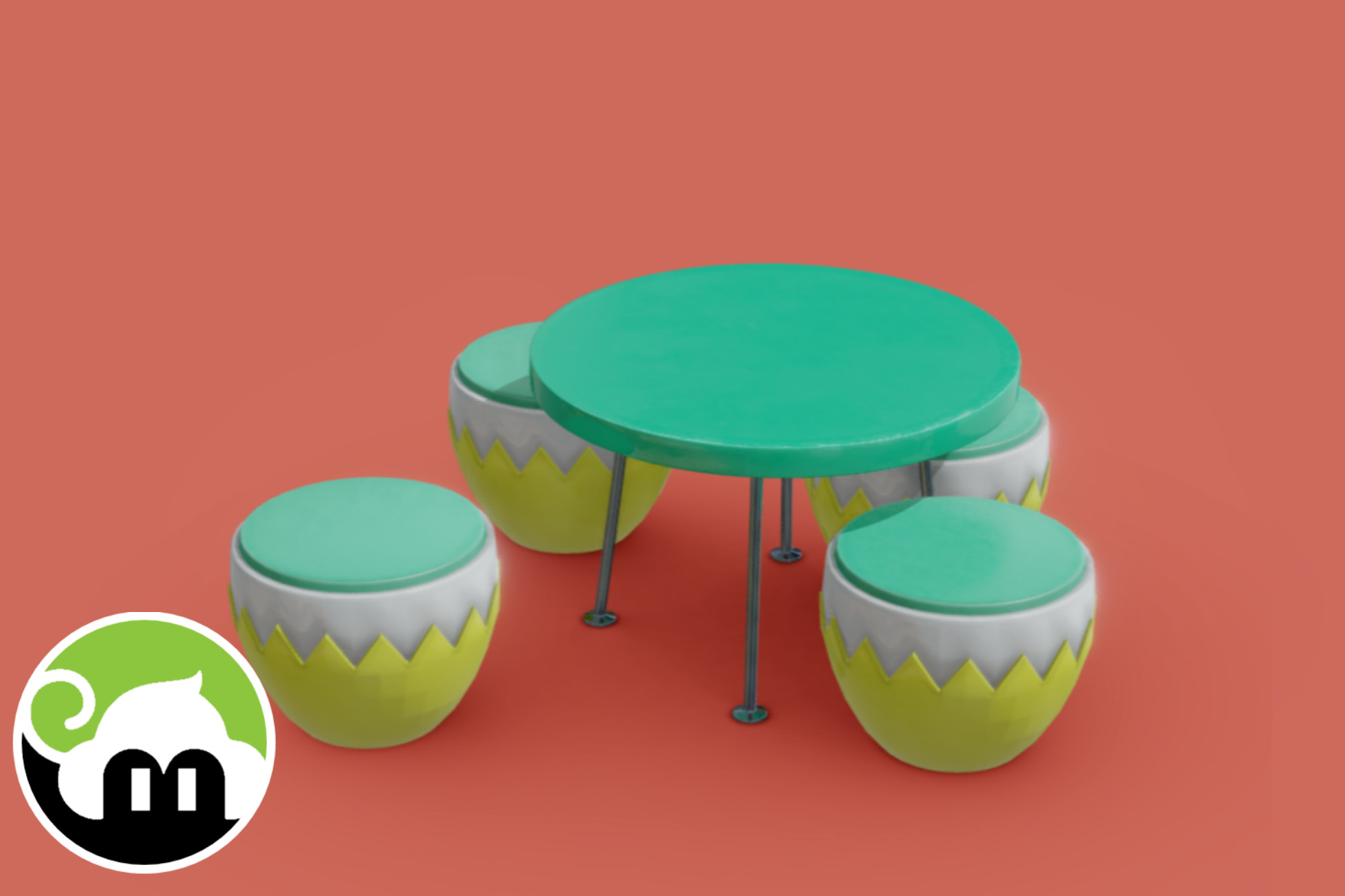 FREE Egg Coffee Table Set | 3D Furniture | Unity Asset Store
