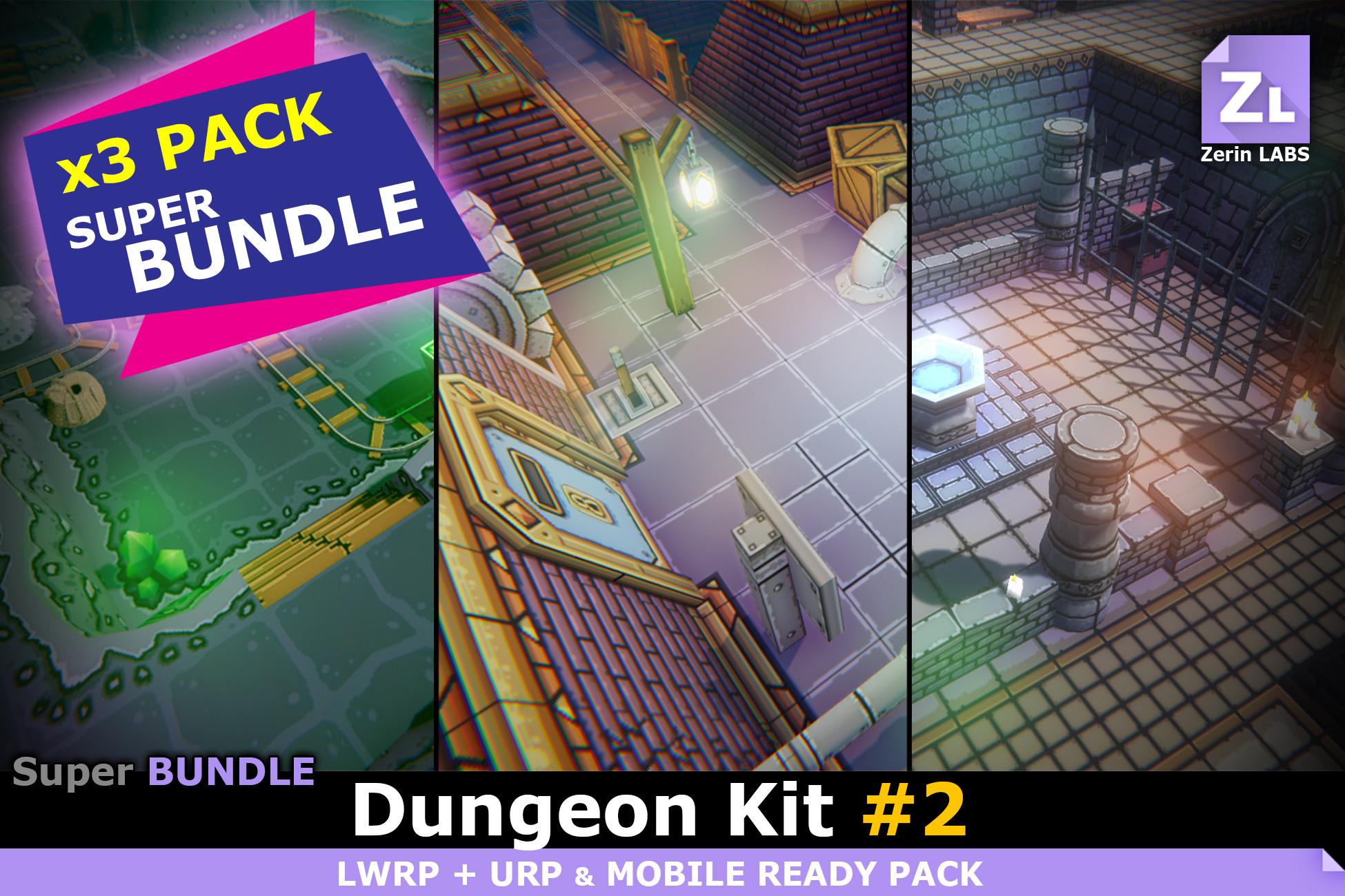 Retro Dungeons Modular Dungeons Super Bundle 2 3d Fantasy Unity
