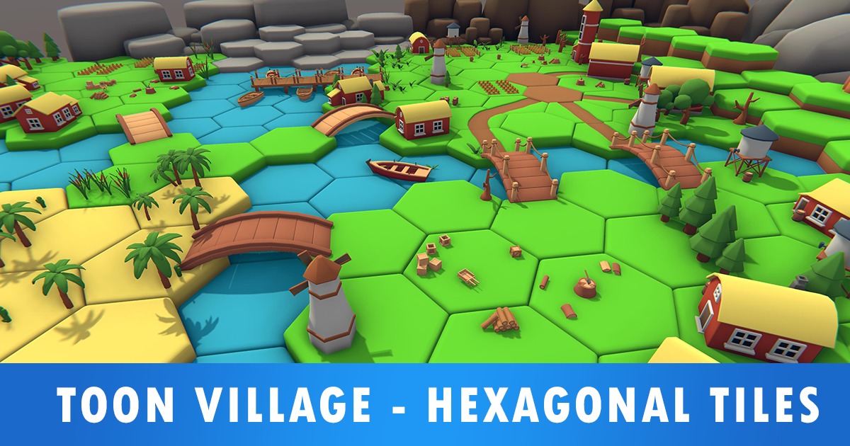 Hexagonal Tiles - Toon Village | 3D Landscapes | Unity Asset Store