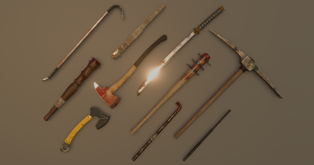 Bloody Melee Weapons Pack Apocalypse | 3D Weapons | Unity Asset Store