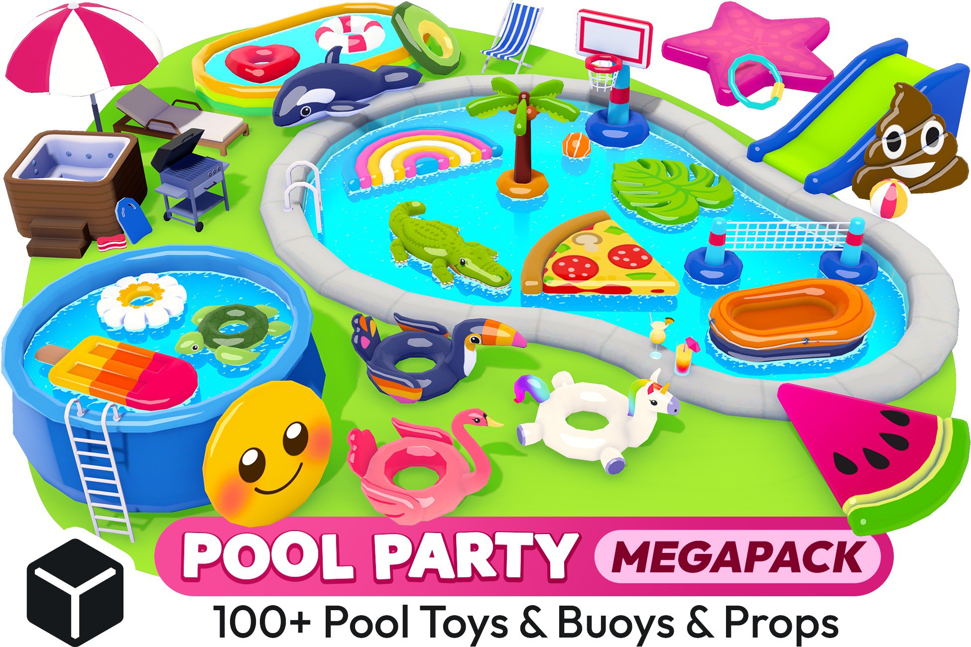 Pool Party Mega Pack | 3D Exterior | Unity Asset Store