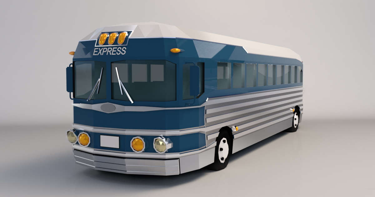Low Poly Intercity Bus | 3D Land | Unity Asset Store