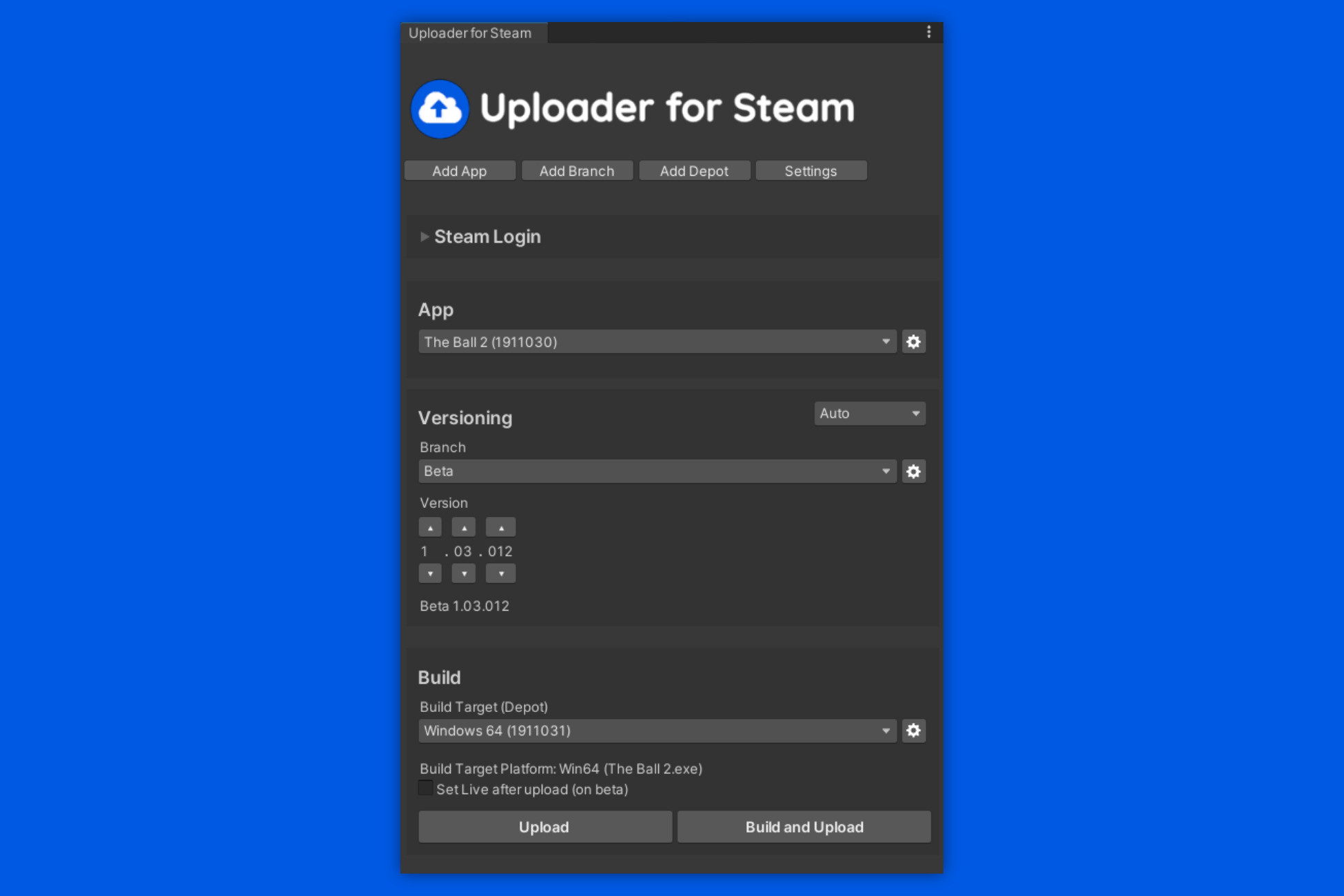 Uploader for Steam | Utilities Tools | Unity Asset Store