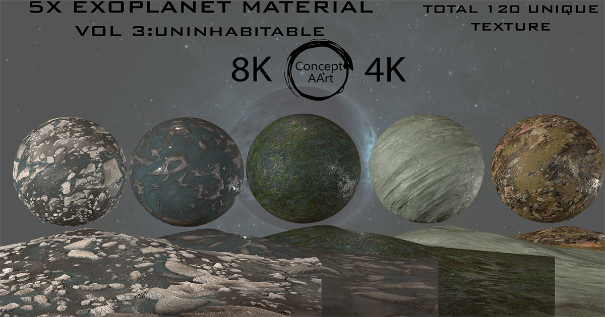EXOPLANET VOL3:UNINHABITABLE | 2D Textures & Materials | Unity Asset Store