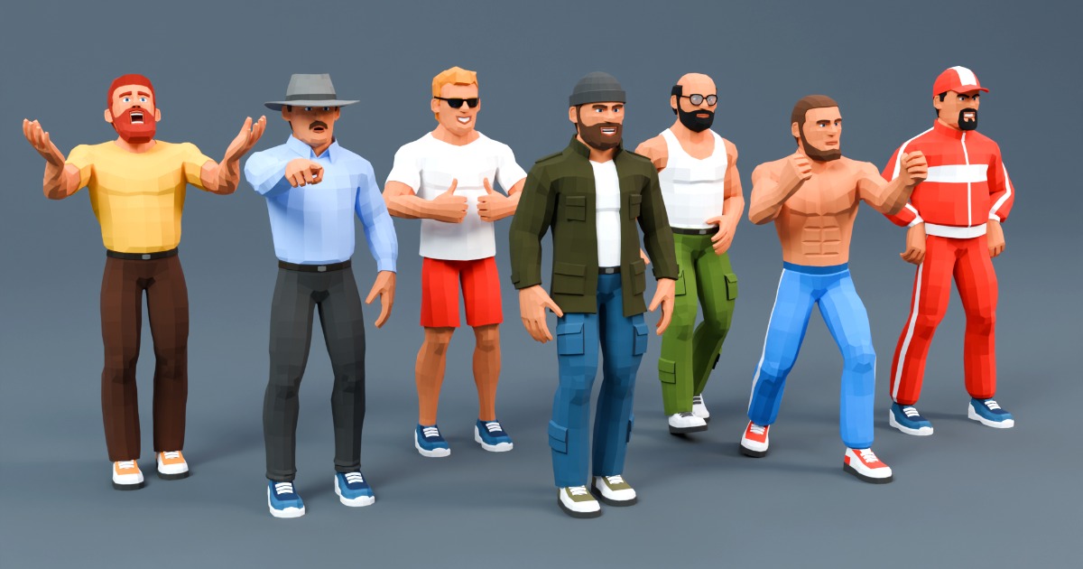 Modular man low-poly stylized | Characters | Unity Asset Store