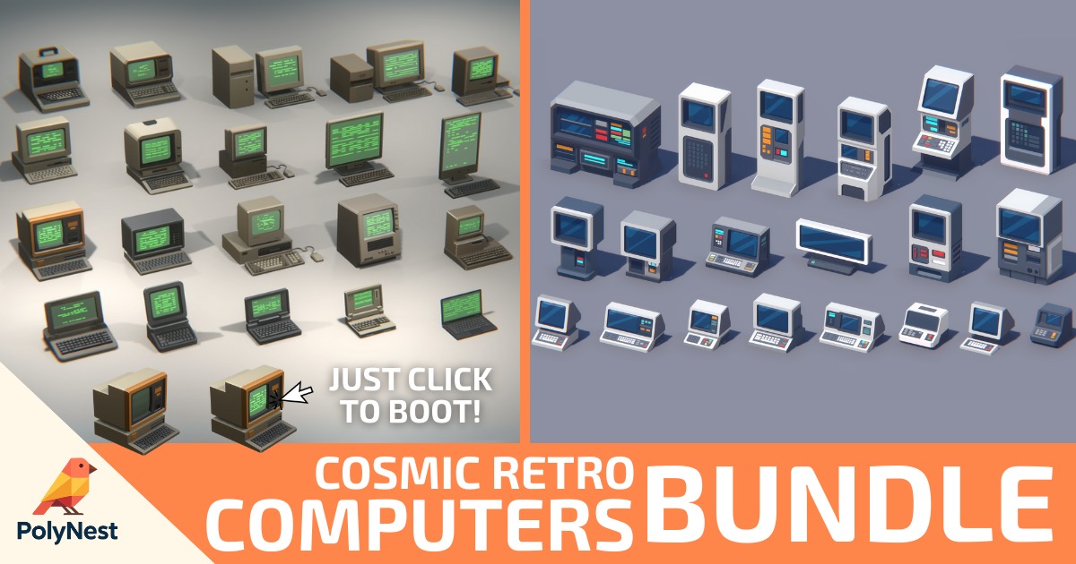 Cosmic Retro Computer Bundle | 3D 전자제품 | Unity Asset Store