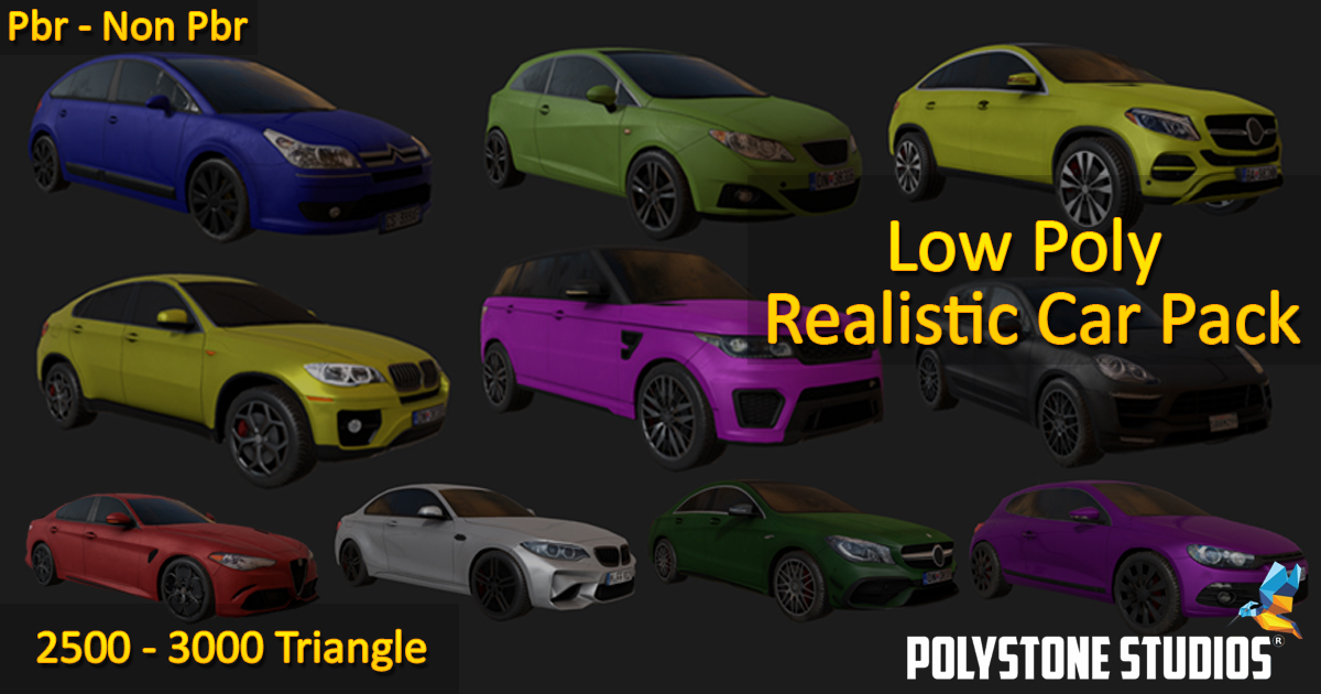 Low Poly Realistic Car Pack | 3D Land | Unity Asset Store