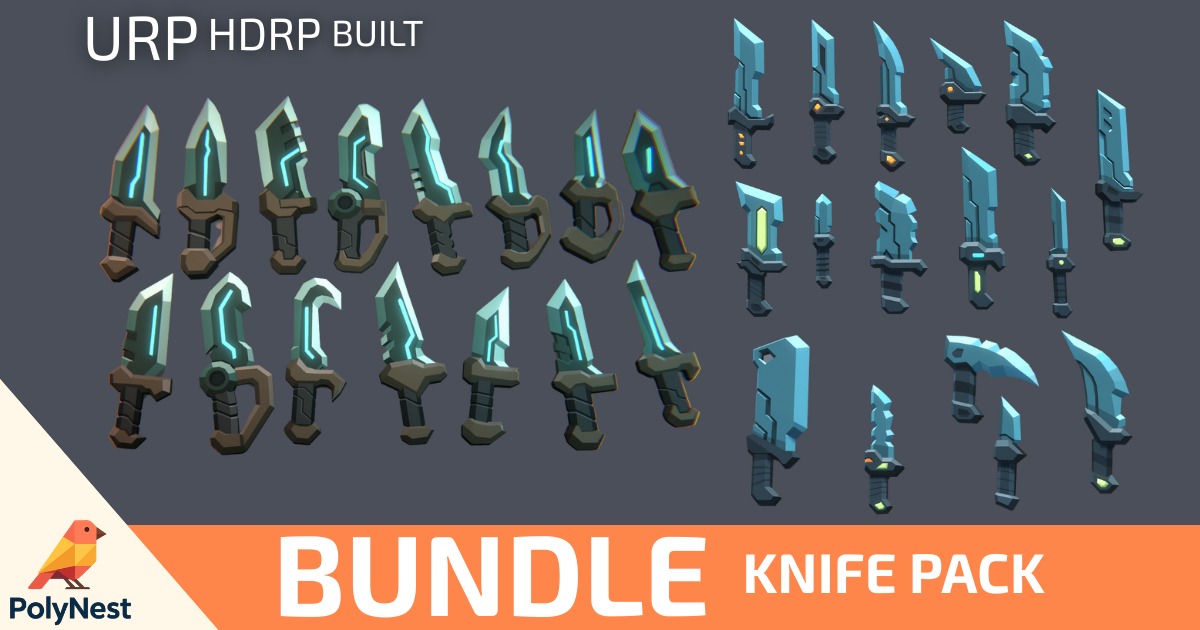 Low Poly Sci-Fi Knife Bundle (31 Blades) - Neon & Futuristic Assets ...