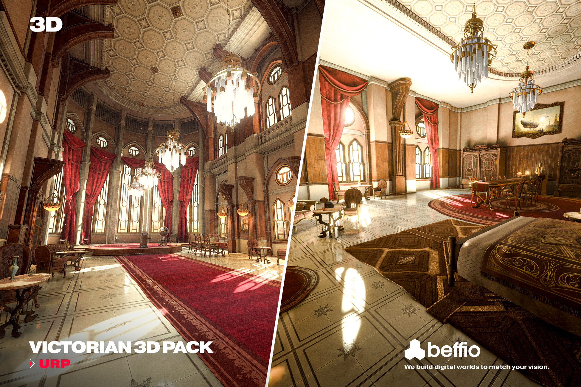 Victorian Steampunk Modular PBR 3D Asset Pack - URP | 3D Fantasy | Unity Asset Store