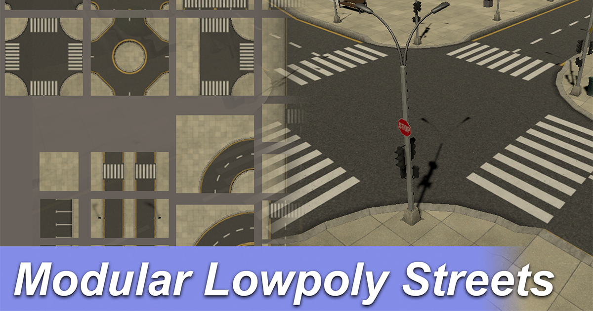 Modular Lowpoly Streets | 3D Urban | Unity Asset Store