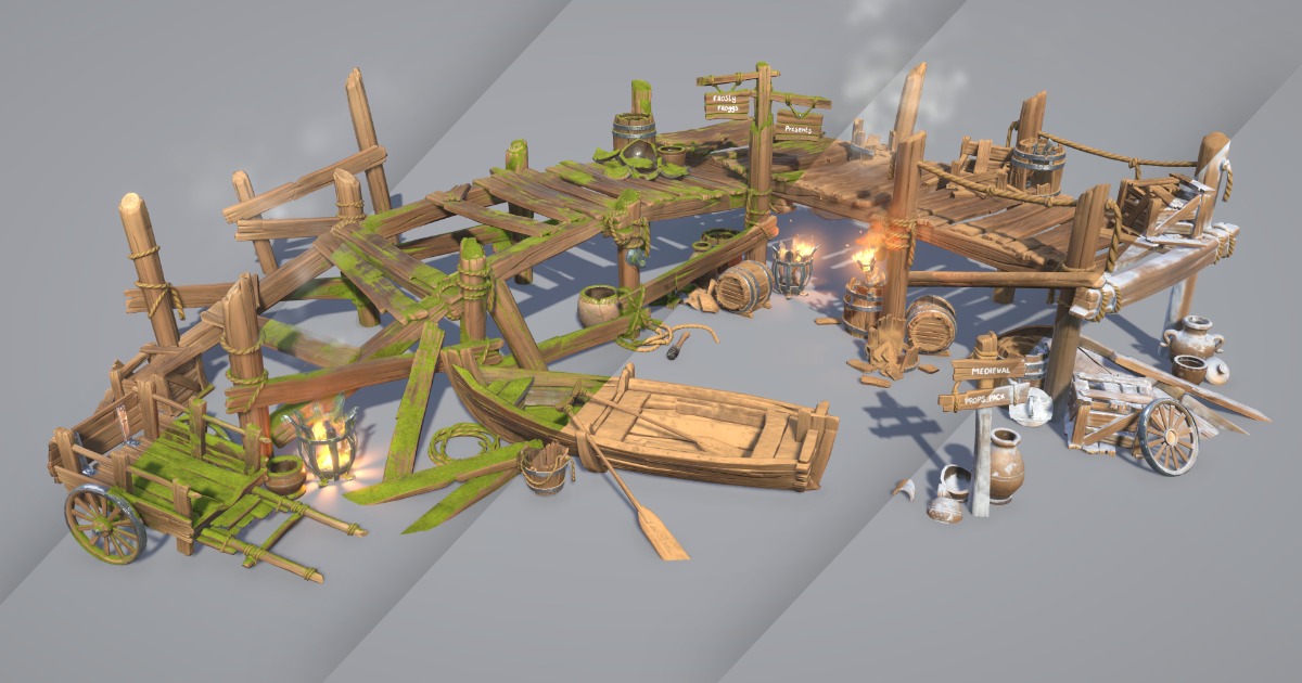 STYLIZED Medieval Exterior Props - 3D Assets by FrostyFroggs | 3D Props ...