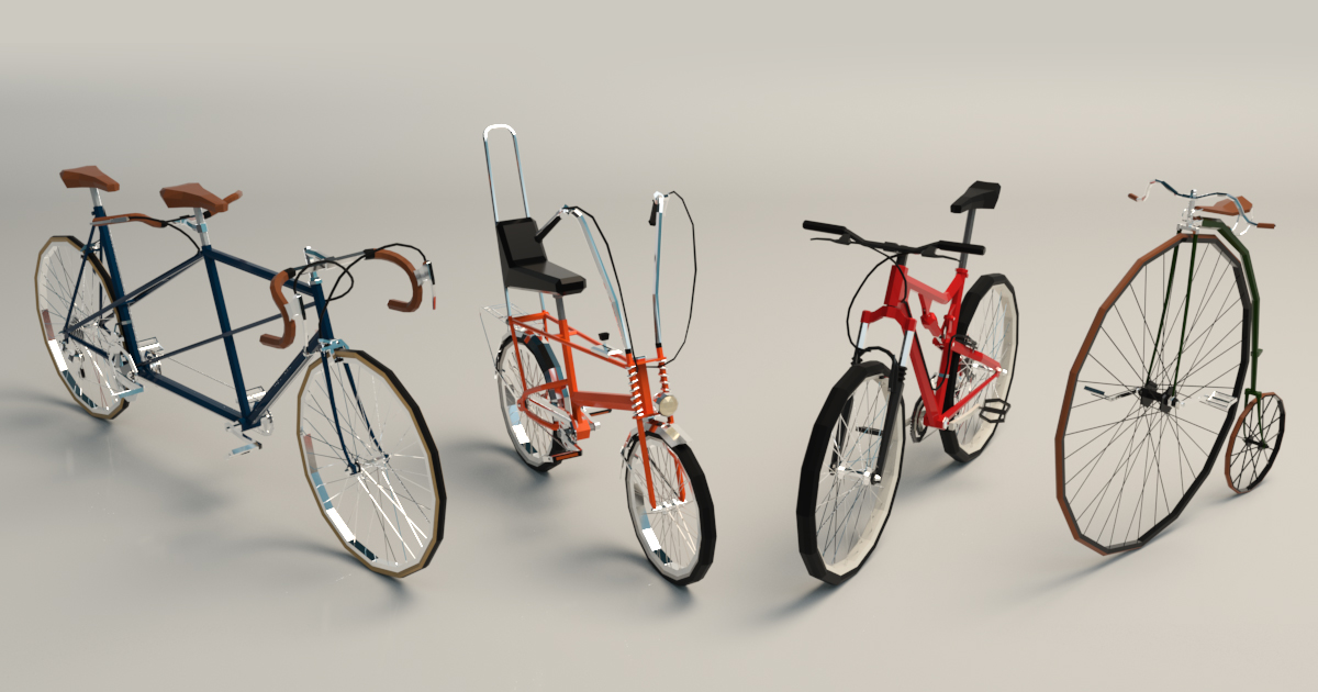 Low Poly Bike Pack 02 | 3D Land | Unity Asset Store
