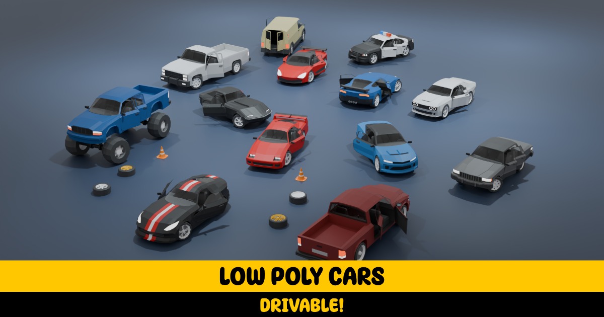 Drivable-Low Poly Cars Pack | 3D Vehicles | Unity Asset Store