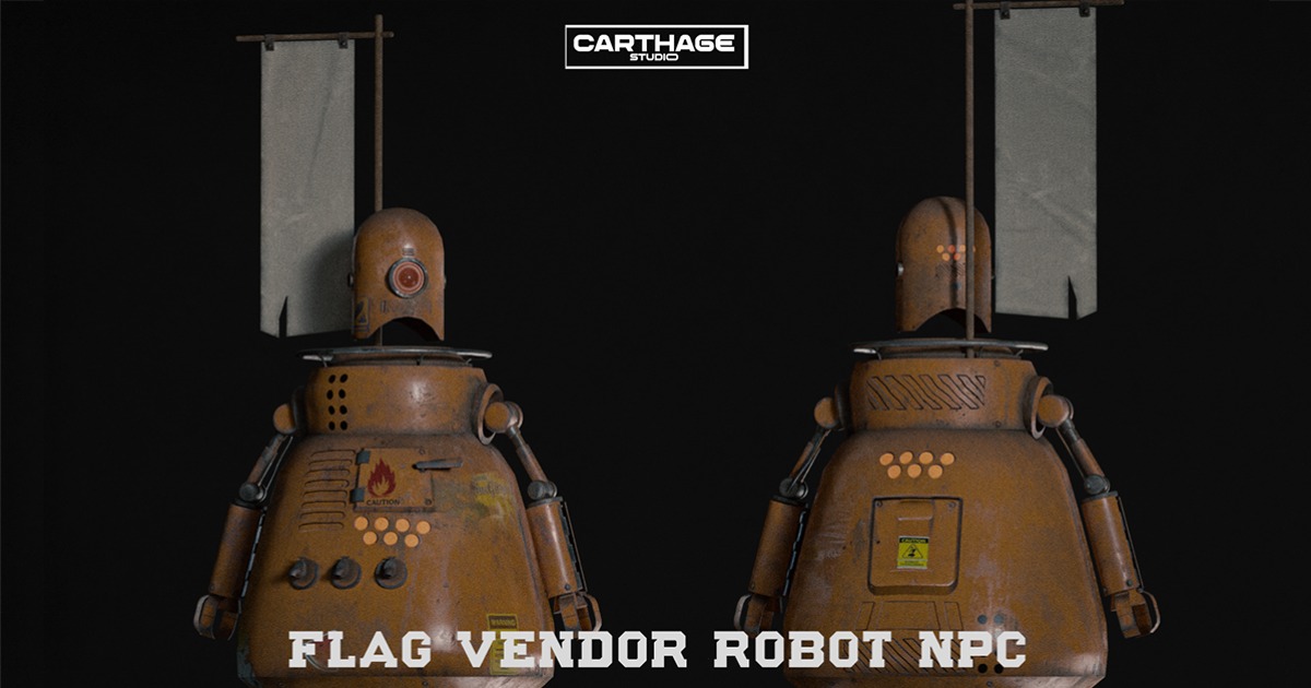 Flag Vendor Robot NPC | 3D Robots | Unity Asset Store