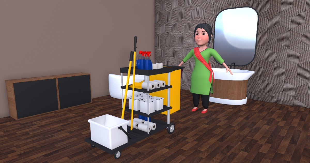 Low Poly Community Helper Maid - Female | 3D Characters | Unity Asset Store