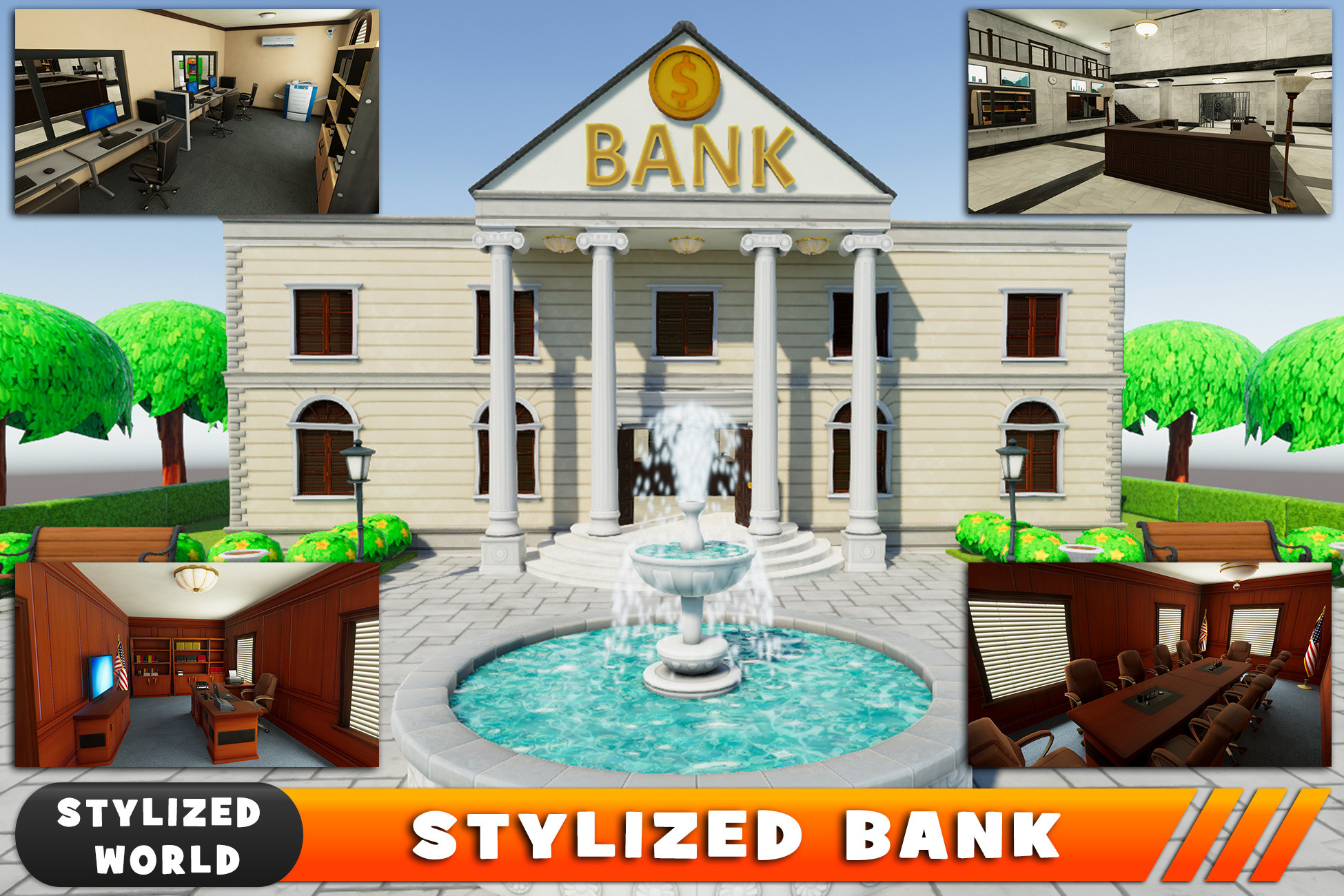Stylized Bank | 3D Urban | Unity Asset Store