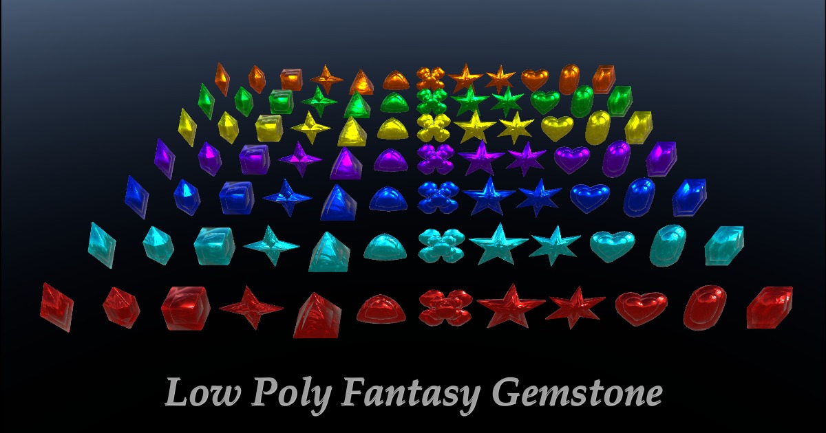 Low Poly Fantasy Gemstone | 3D Props | Unity Asset Store