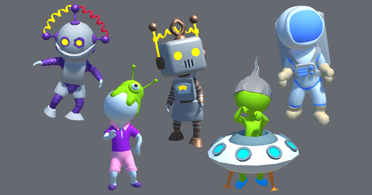 Hyper-Casual Characters Stickman sphere head skins vol.7 Space | 3D ...