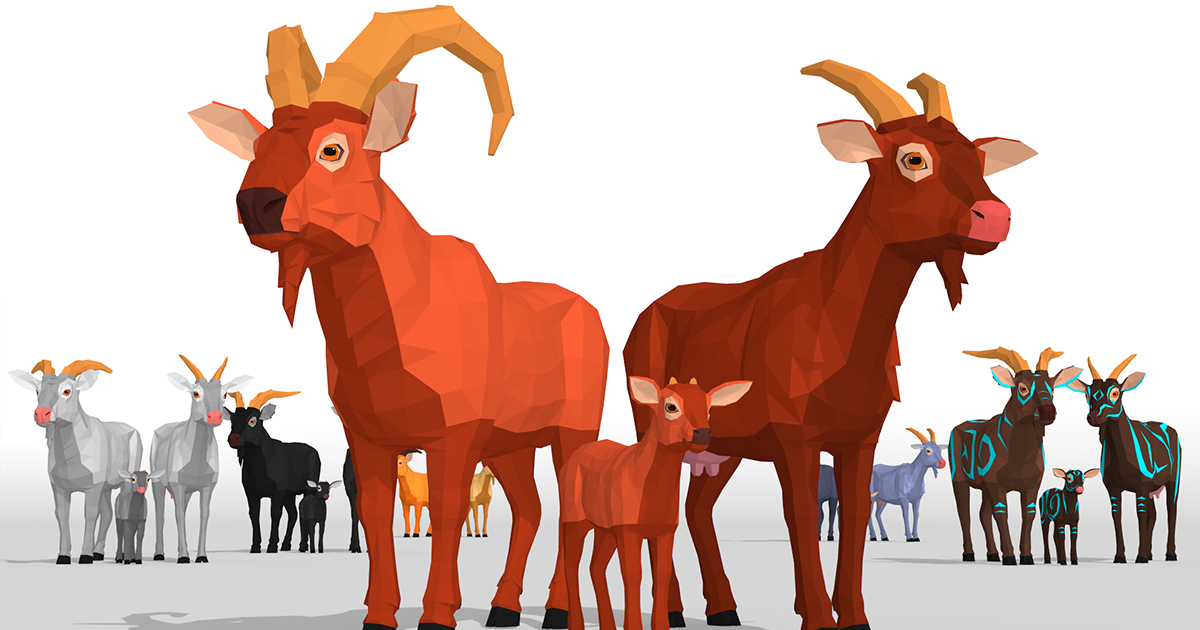 LowPoly Goats pack | Characters | Unity Asset Store