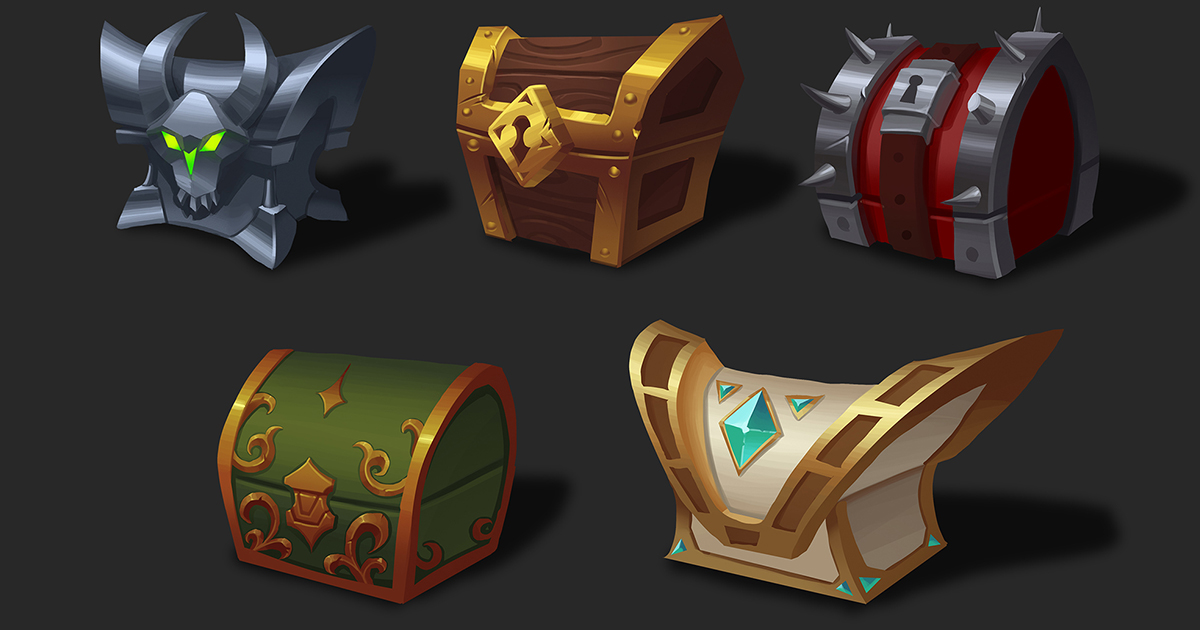 Set of Treasure Chests Game Assets | 2D Icons | Unity Asset Store
