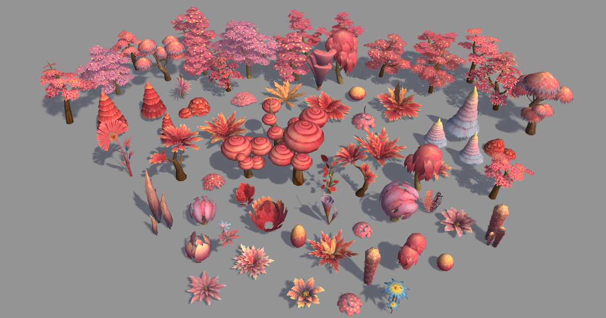 Sci-Fi flora — Pink planet. | 3D Vegetation | Unity Asset Store