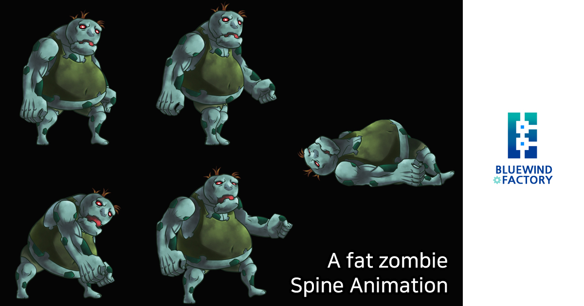A fat zombie - SPINE | 2D 角色 | Unity Asset Store
