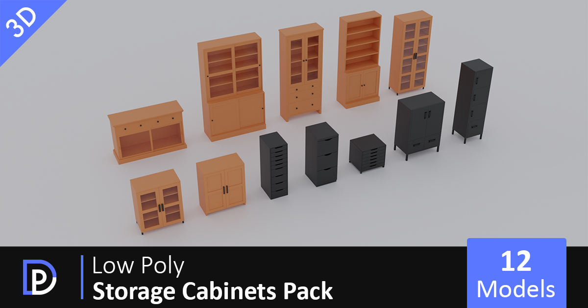 Low Poly Cabinets Pack | 3D 가구 | Unity Asset Store