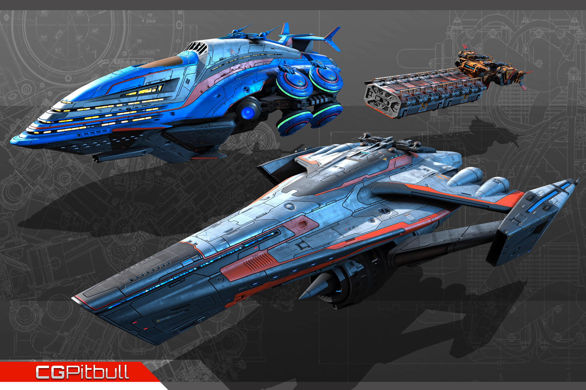 3 Civilian Spaceships | 3D Space | Unity Asset Store