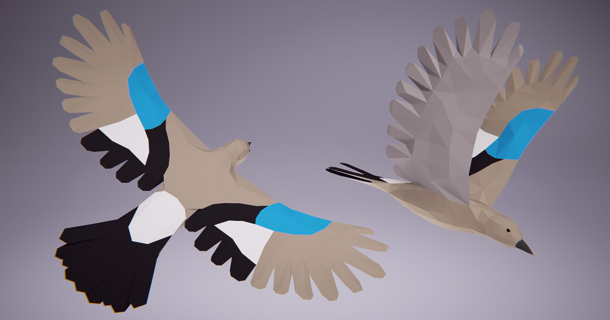 Low Poly Bird: Eurasian Jay | Characters | Unity Asset Store